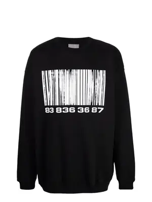 VTMNTS Bar-code Print Sweatshirt - Black