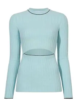 Proenza Schouler White Label Cut-out Bouclé Knit Top - Blue