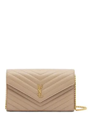 Saint Laurent Cassandre Matelassé Leather Bag - Dark Beige