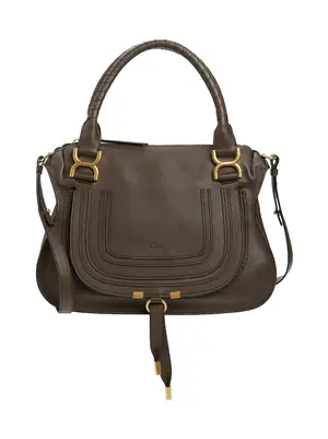 Chloé Chloé Medium Marcie Leather Satchel Bold Brown