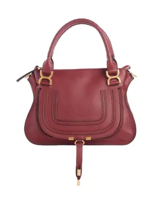 Chloé Chloé Medium Marcie Leather Satchel Dark Ruby