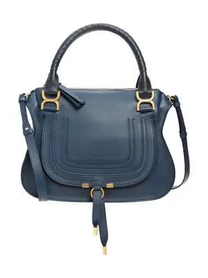 Chloé Chloé Medium Marcie Leather Satchel Navy