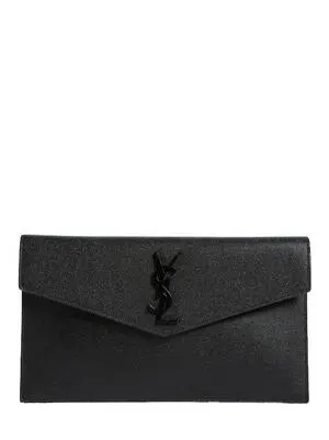 SAINT LAURENT Uptown Pebbled Leather Pouch
