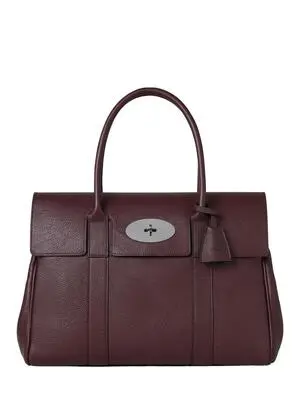 Mulberry Bayswater Grained Leather Satchel - Black Cherry