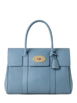 Mulberry Bayswater Grained Leather Satchel Brighton Blue