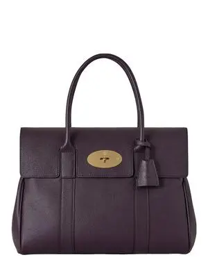 Mulberry Bayswater Grained Leather Satchel - Deep Aubergine