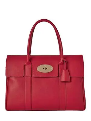Mulberry Bayswater Grained Leather Satchel Scarlet Red