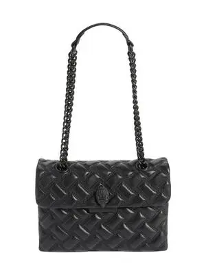 Kurt Geiger Kurt Geiger London Kensington Drench Leather Shoulder Bag Black