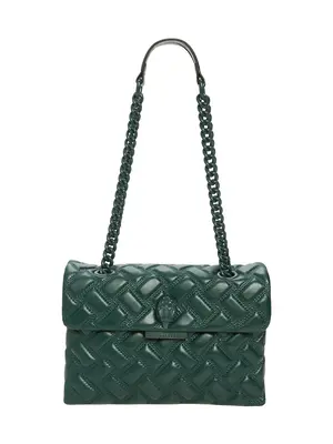 Kurt Geiger Kurt Geiger London Kensington Drench Leather Shoulder Bag Dark Green