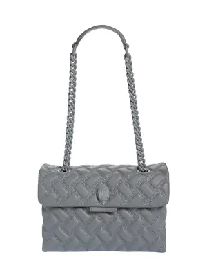 Kurt Geiger Kurt Geiger London Kensington Drench Leather Shoulder Bag Grey