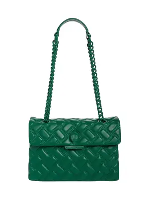 Kurt Geiger Kurt Geiger London Kensington Drench Leather Shoulder Bag Medium Green