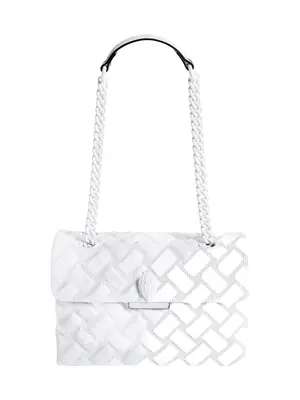 Kurt Geiger Kurt Geiger London Kensington Drench Leather Shoulder Bag White