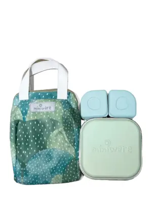MINIWARE Miniware Grow Bento Box & Lunch Tote Set Keylime Aqua