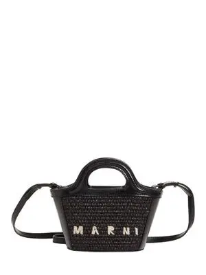 Marni Micro Tropicalia Logo Top Handle Bag - Black