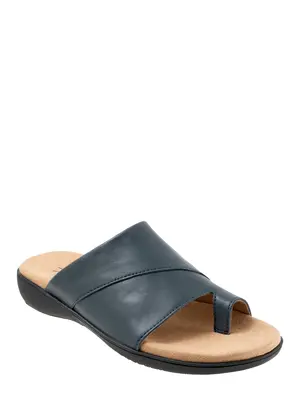 Trotters Trotters Regina Leather Slide Sandal Navy