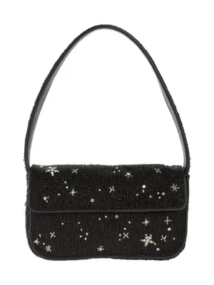 Staud STAUD Tommy Beaded Shoulder Bag Black/ Rhinestone