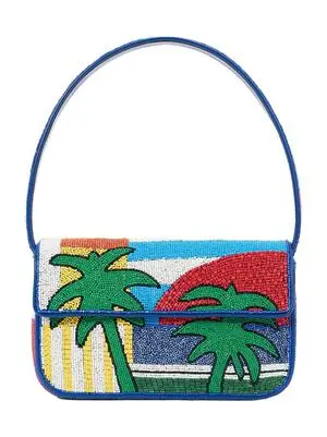 Staud STAUD Tommy Beaded Shoulder Bag Graphic Palm