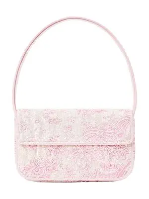 Staud STAUD Tommy Beaded Shoulder Bag Ivory/cherry Blossom Toile