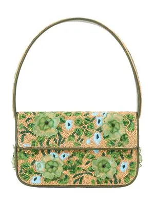 Staud STAUD Tommy Beaded Shoulder Bag Moss Floral Tapestry
