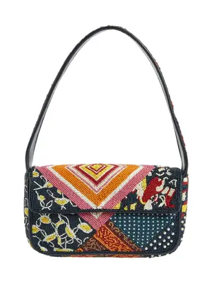 Staud STAUD Tommy Beaded Shoulder Bag Patchwork Foulard