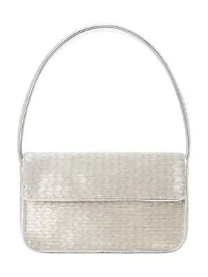 Staud STAUD Tommy Beaded Shoulder Bag Silver