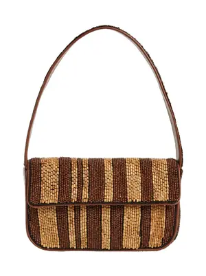 Staud STAUD Tommy Beaded Shoulder Bag Wood Stripe