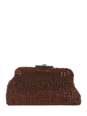 REISS Reiss Adaline Crystal Embellished Clutch Bordeaux