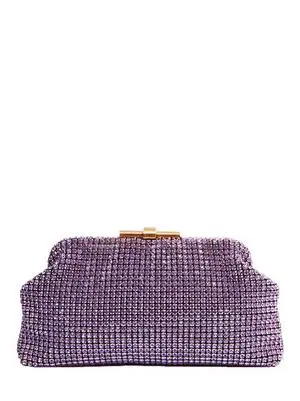REISS Reiss Adaline Crystal Embellished Clutch Violet