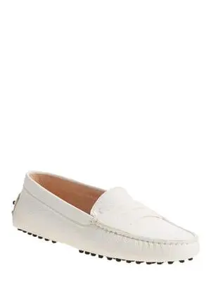 TOD'S Gommini Driving Loafer - Ivory Leather