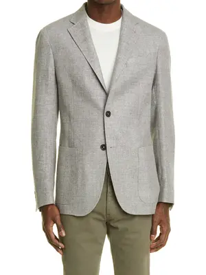 Zegna ZEGNA Wool & Linen Sport Coat Silver