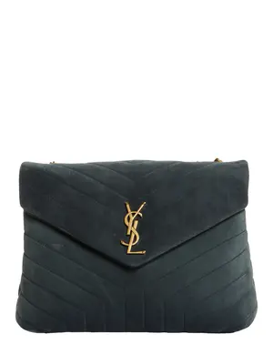 Saint Laurent Saint Laurent Medium Lou Suede Shoulder Bag Algae/ Algae/ Algae