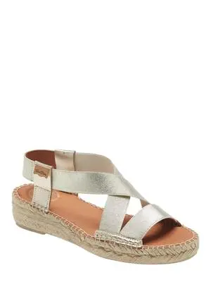 TONI PONS Eire Wedge Sandal Platinum Leather
