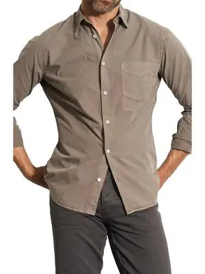ROAN Everett Cotton Poplin Button-up Shirt Sparrow
