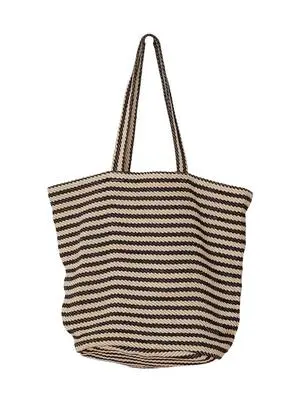 WILL & ATLAS Paris Stripe Jute Tote - Black/white