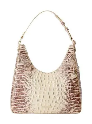 Brahmin Tabitha Croc Embossed Leather Shoulder Bag - Ginger