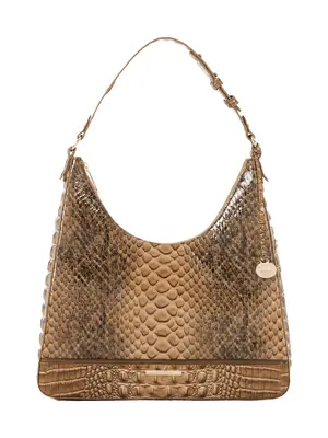 Brahmin Brahmin Tabitha Croc Embossed Leather Shoulder Bag Macchiato