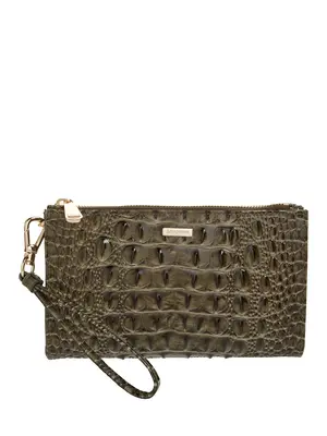 Brahmin Brahmin Daisy Croc Embossed Wristlet Hunter