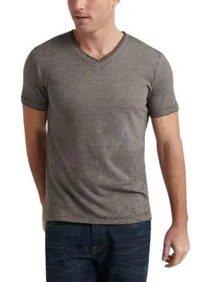 Lucky Brand Venice Burnout V-neck T-shirt - Grey