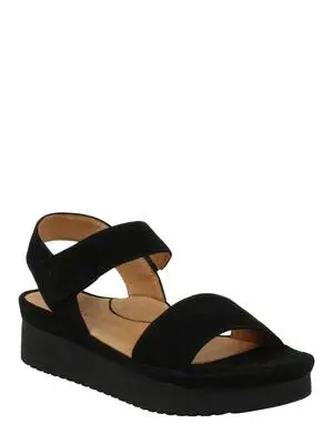 L'AMOUR DES PIEDS Abrilla Slingback Platform Sandal - Black Suede
