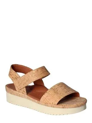 L'AMOUR DES PIEDS Abrilla Slingback Platform Sandal - Natural/gold