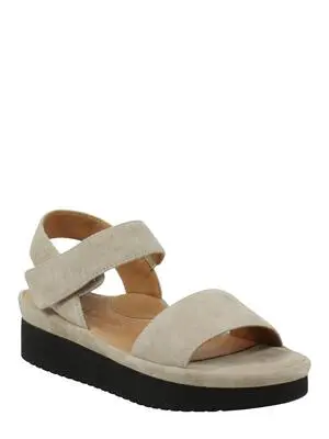 L'AMOUR DES PIEDS Abrilla Slingback Platform Sandal - Taupe Suede