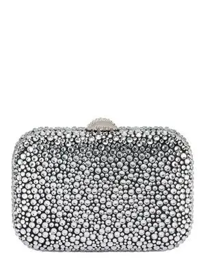 OLGA BERG Olga Berg Casey Hot Fix Crystal Clutch Black/silver