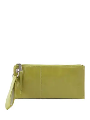 Hobo HOBO 'Vida' Leather Clutch Dark Citron