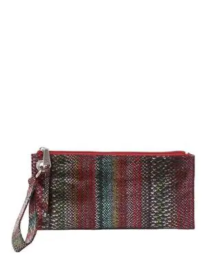 Hobo HOBO 'Vida' Leather Clutch Holiday Stripe