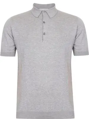 John Smedley Jersey Polo Silver