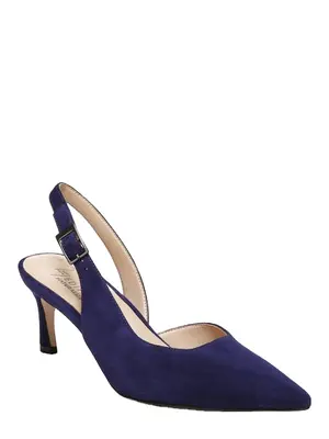 27 EDIT NATURALIZER 27 EDIT Naturalizer Felicia Slingback Pointed Toe Pumps Haven Blue Leather