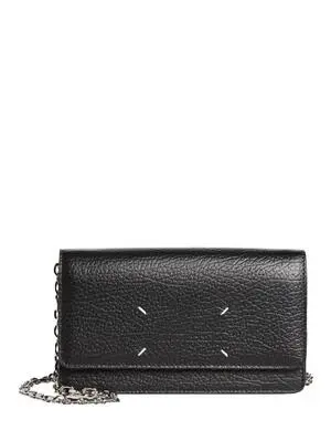 MAISON MARGIELA Leather Wallet On A Chain - Black