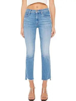 MOTHER MOTHER The Insider High Waist Frayed Hem Crop Jeans Out Of The Blue