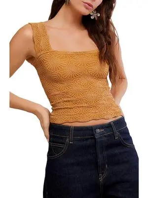 Free People Free People Love Letter Floral Knit Camisole Bronzer