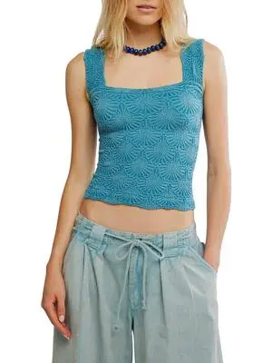 Free People Free People Love Letter Floral Knit Camisole Ocean